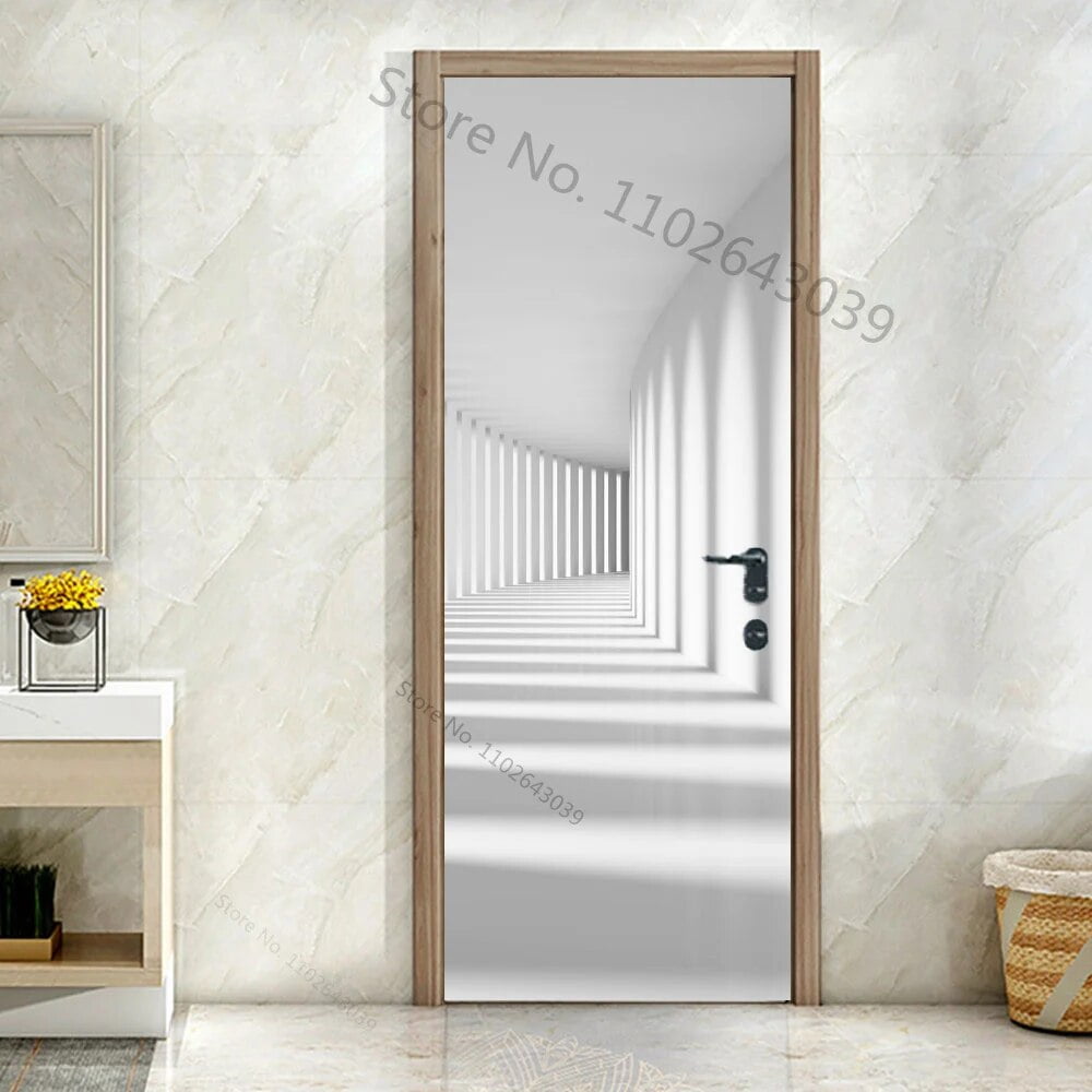 Custom Size 3D Staircase Steps Door Stickers Self Adhesive Waterproof ...