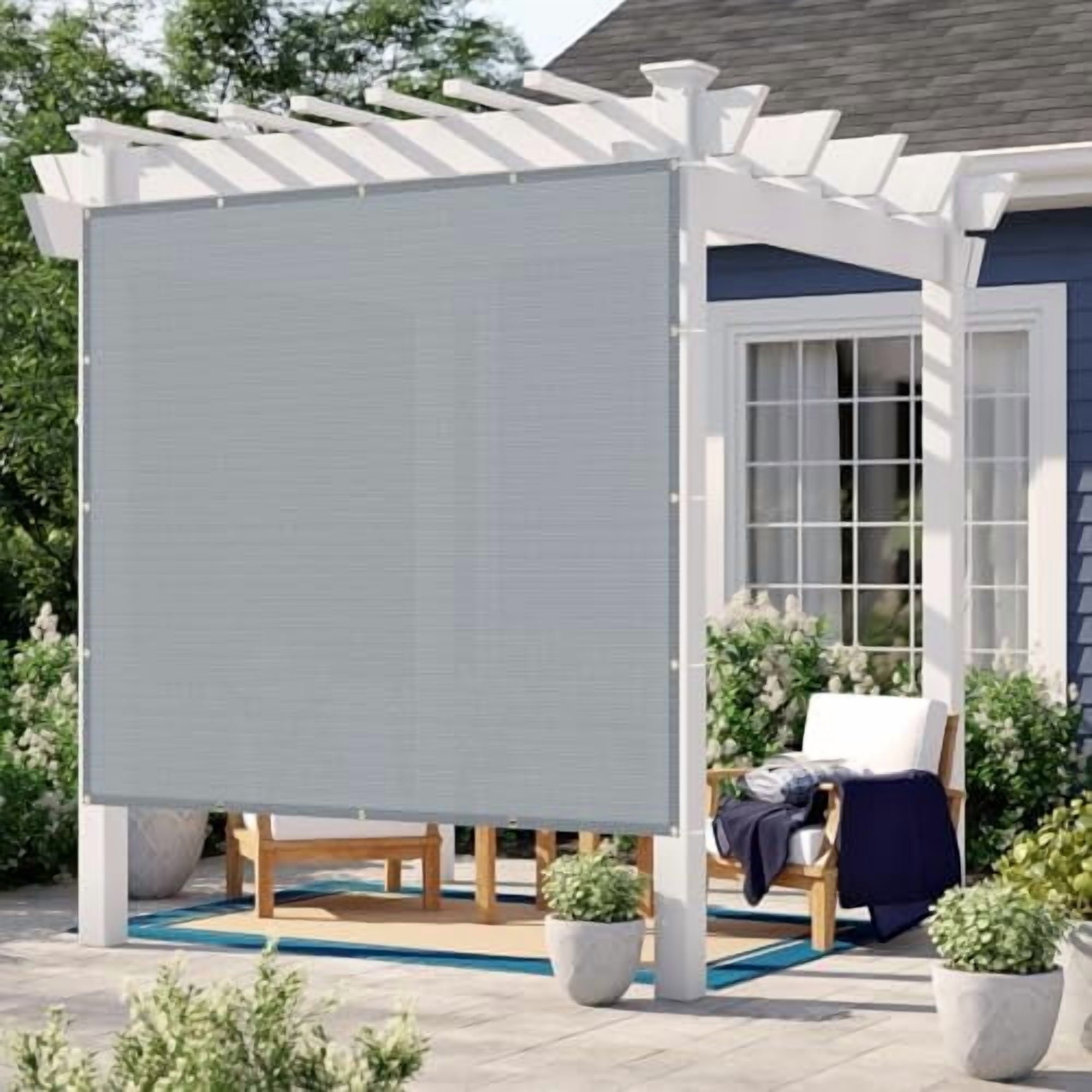 Custom Size 4x11 FT Outdoor Sun Shade Cloth Pergola Shade Cover with ...