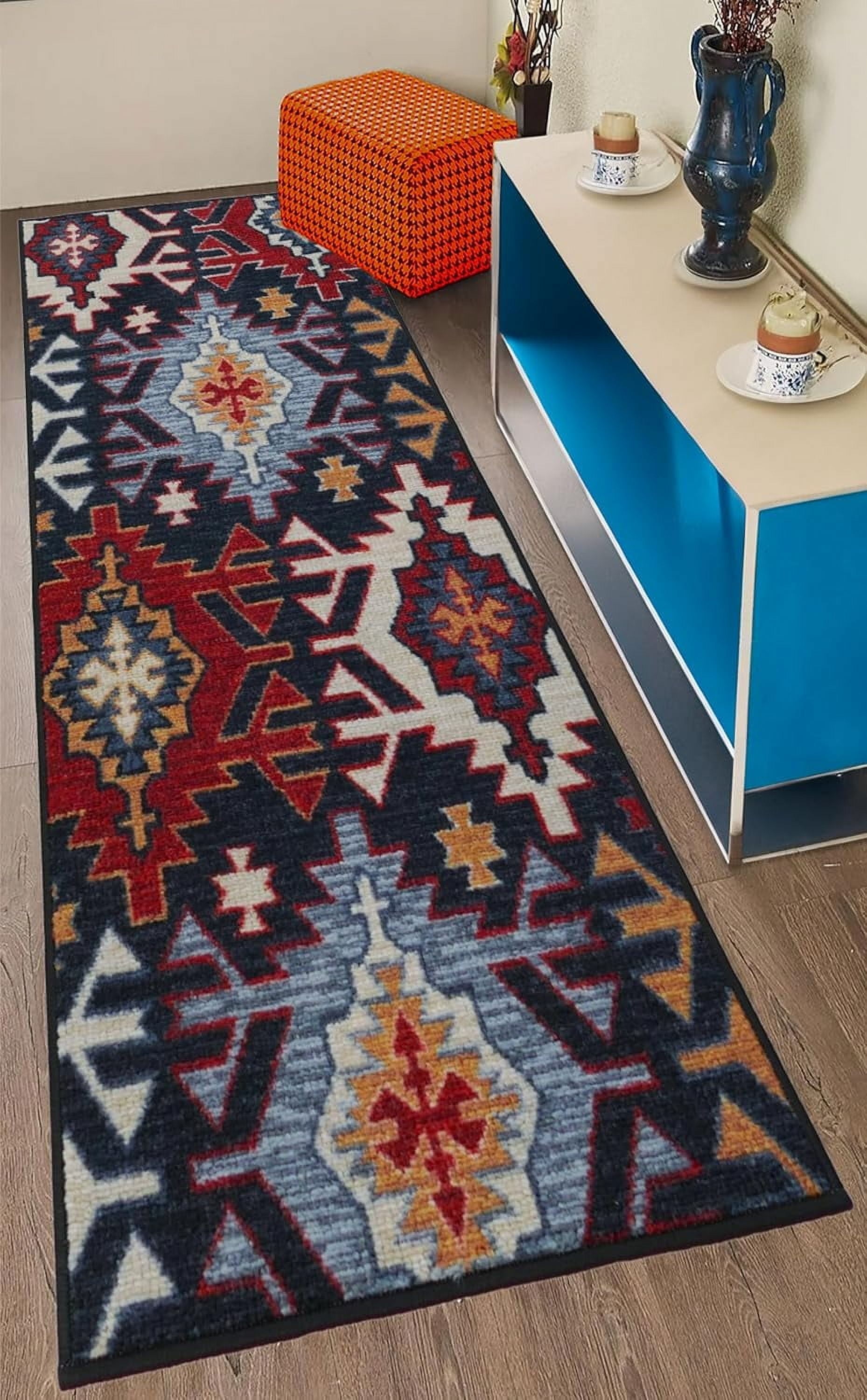 Custom Size Anti-Slip Low Profile Loop Pile Southwestern Design Carpet ...