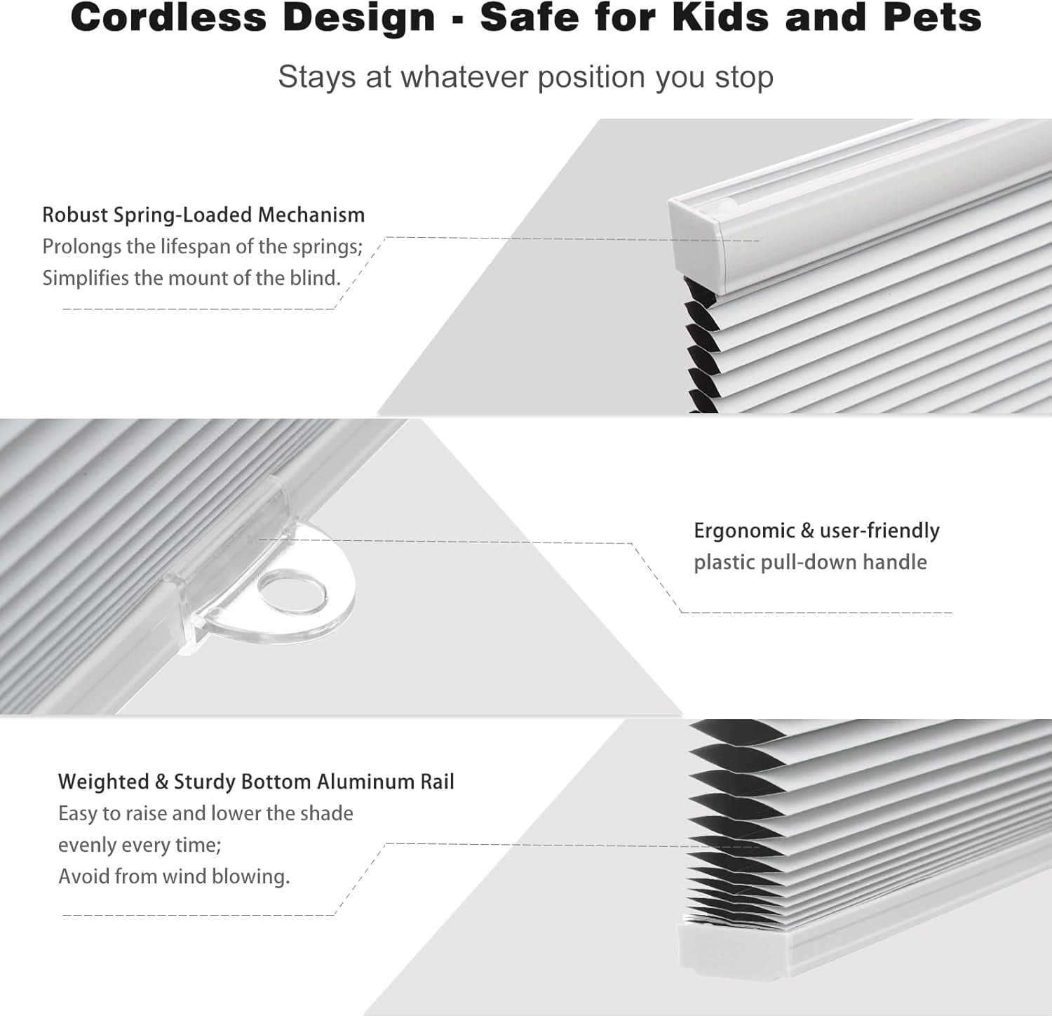 Custom Size Cellular Shades, Cordless Blackout Windows Blinds for ...