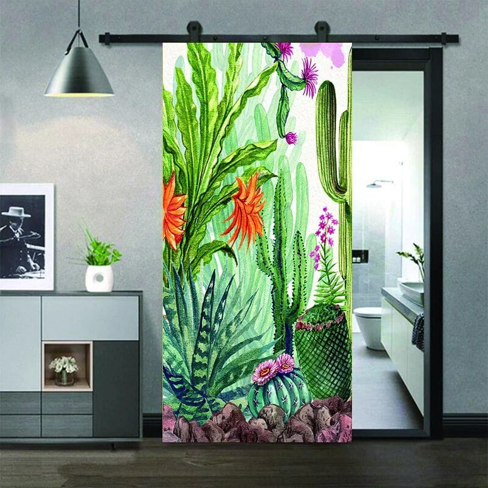Custom Size Geometric Door Stickers Self Adhesive Waterproof Tropical ...