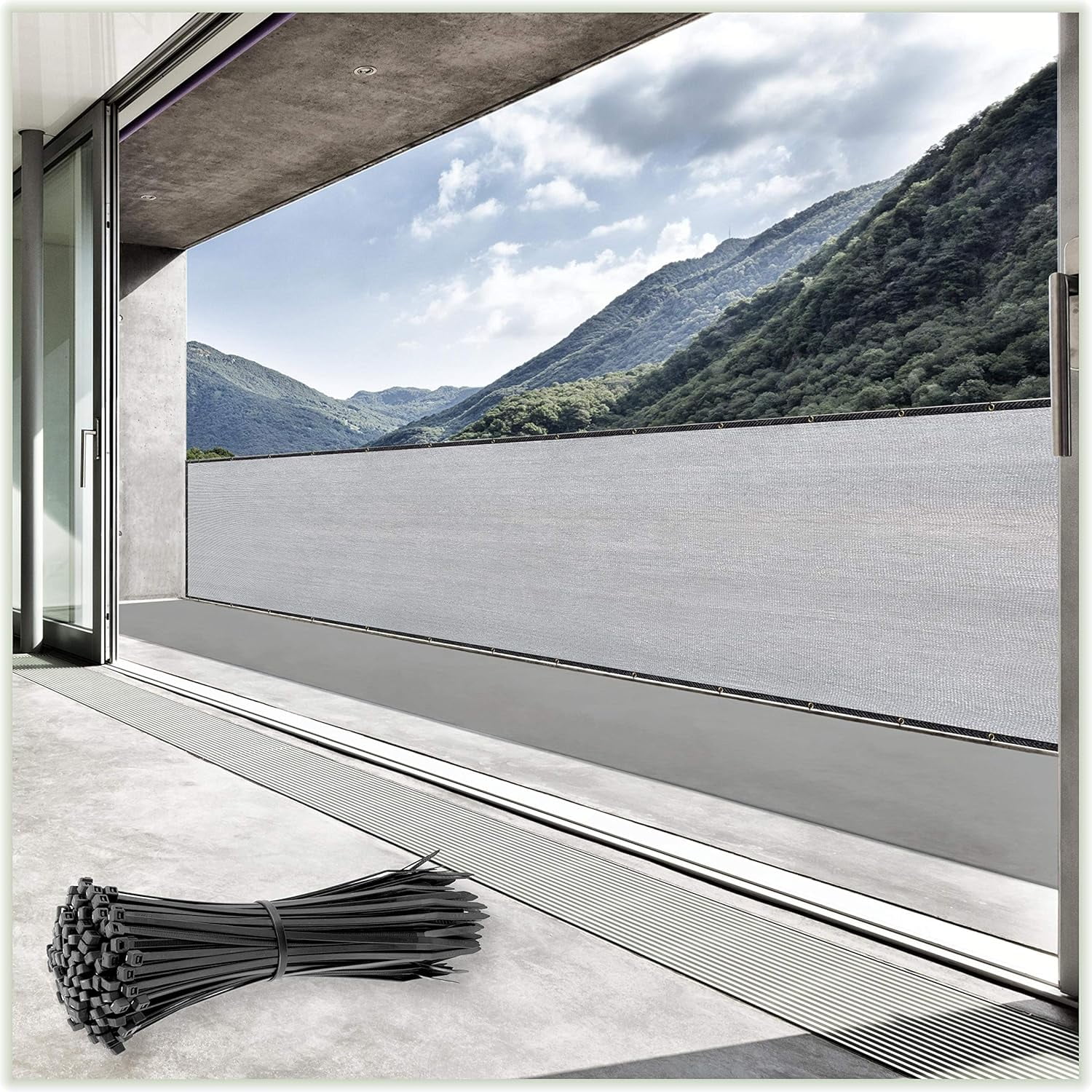 Custom-Size Grey Fence Privacy Screen 5ft X 20ft - Commercial Quality ...