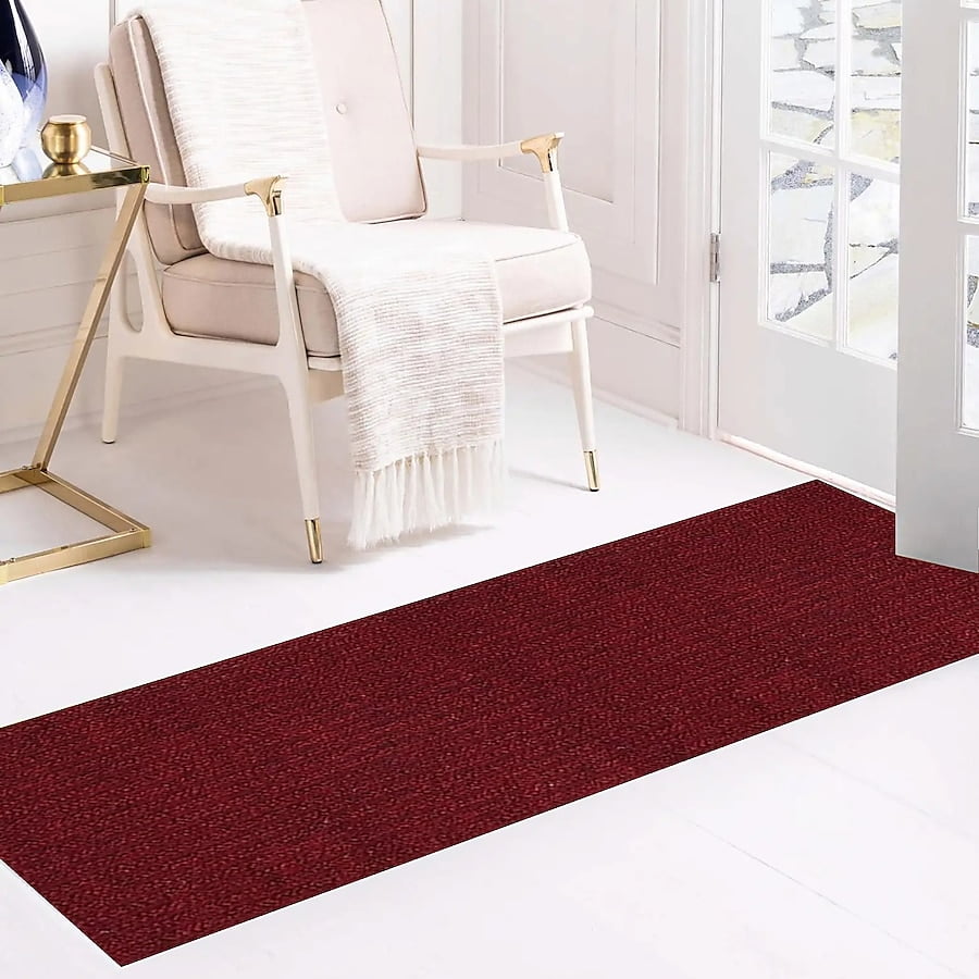Custom Size Hallway Runner Rug Red Color 26 or 31 inch Wide Select Your ...