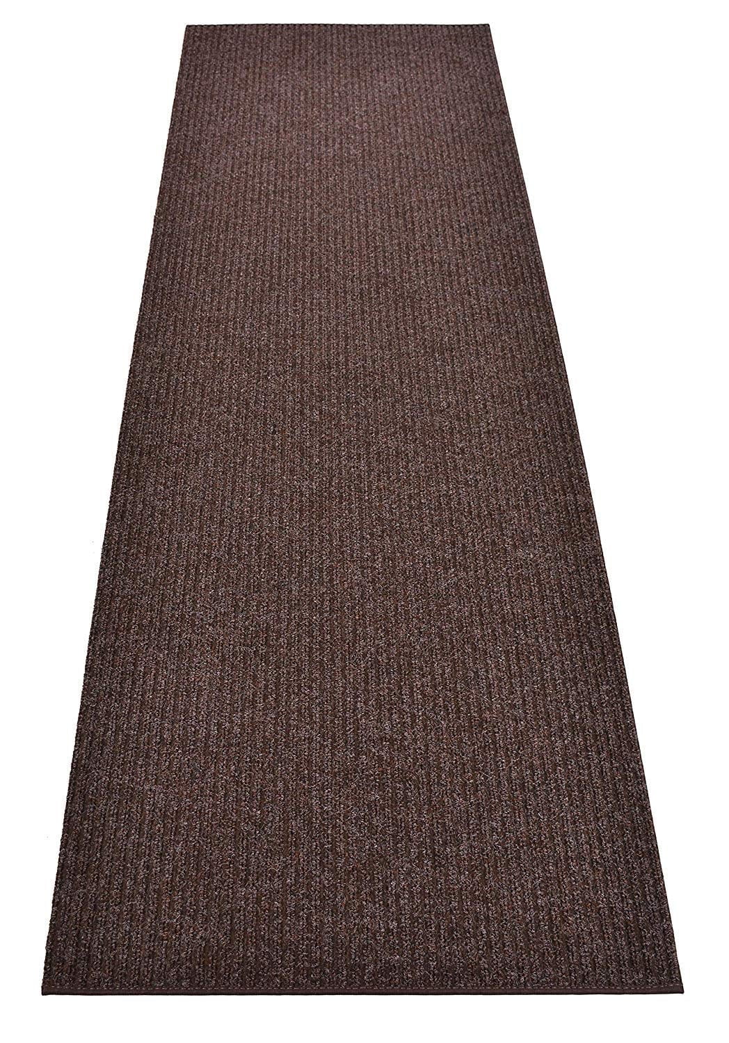 Custom Size Rug Runner Brown Color Indoor Outdoor Slip Resistant Cut to ...