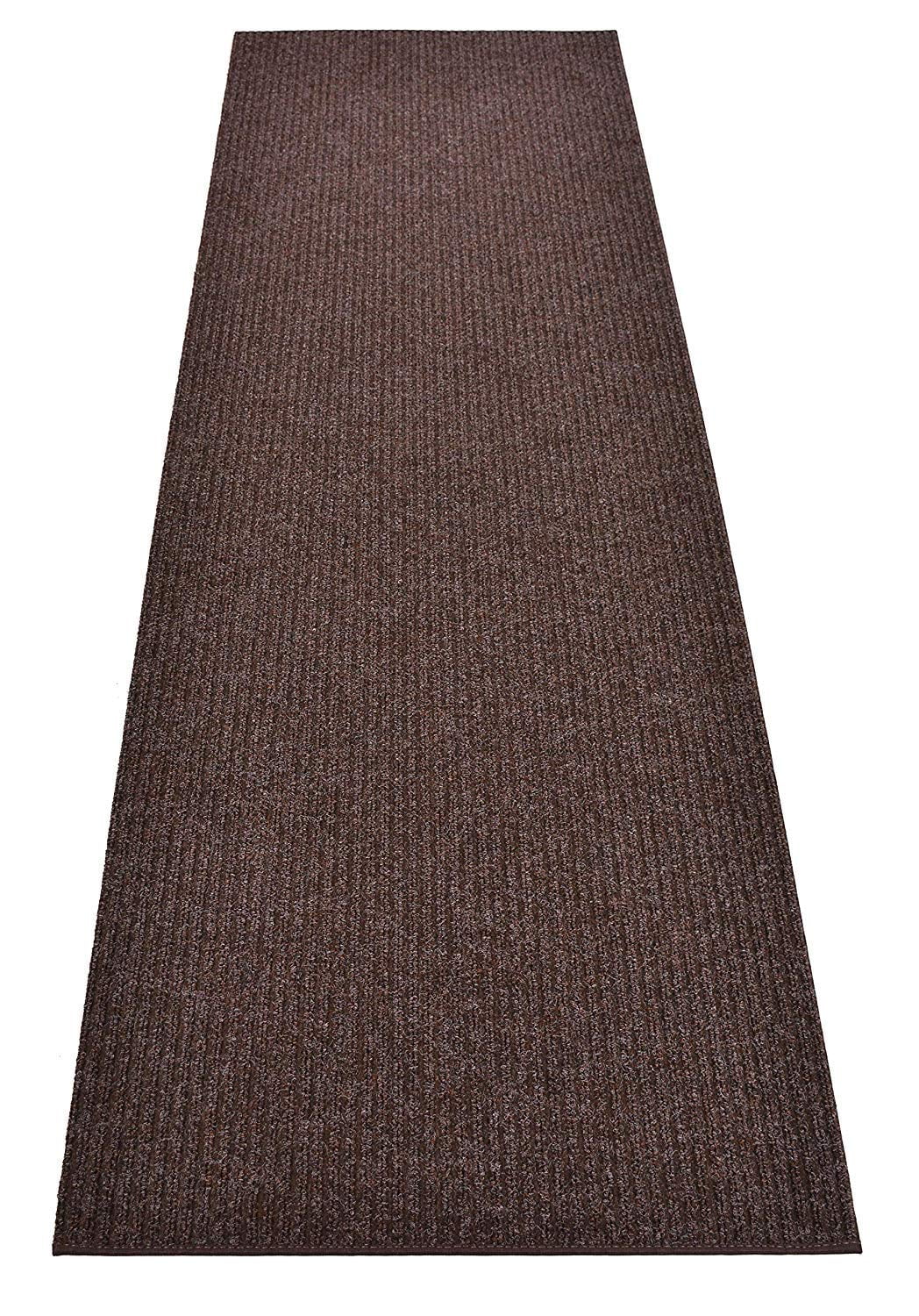 Custom Size Rug Runner Brown Color Indoor Outdoor Slip Resistant Cut to ...