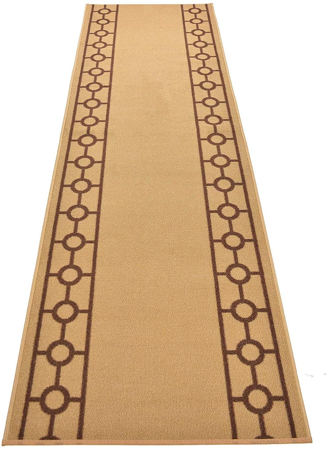 Custom Size Rug Runner Skid Resistant Backing Bordered Rug Runner Chain ...