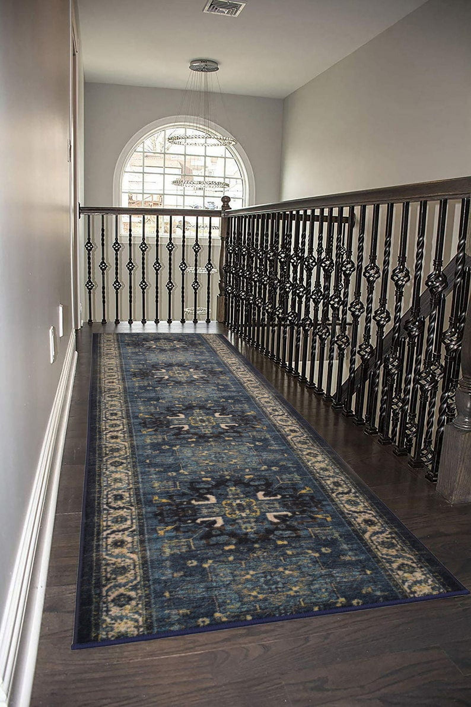 Custom Size Rug Runner Traditional Vintage Distressed Looks Medallion ...