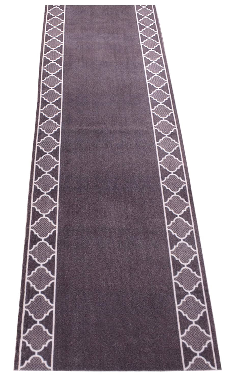 Custom Size Runner Rug Moroccan Trellis Border Dark Grey Cut to Size ...