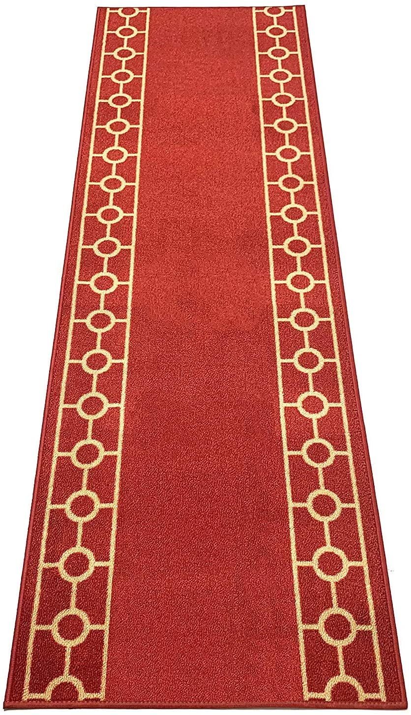 Custom Size Runner Rug Skid Resistant Backing Bordered Rug Runner Chain ...