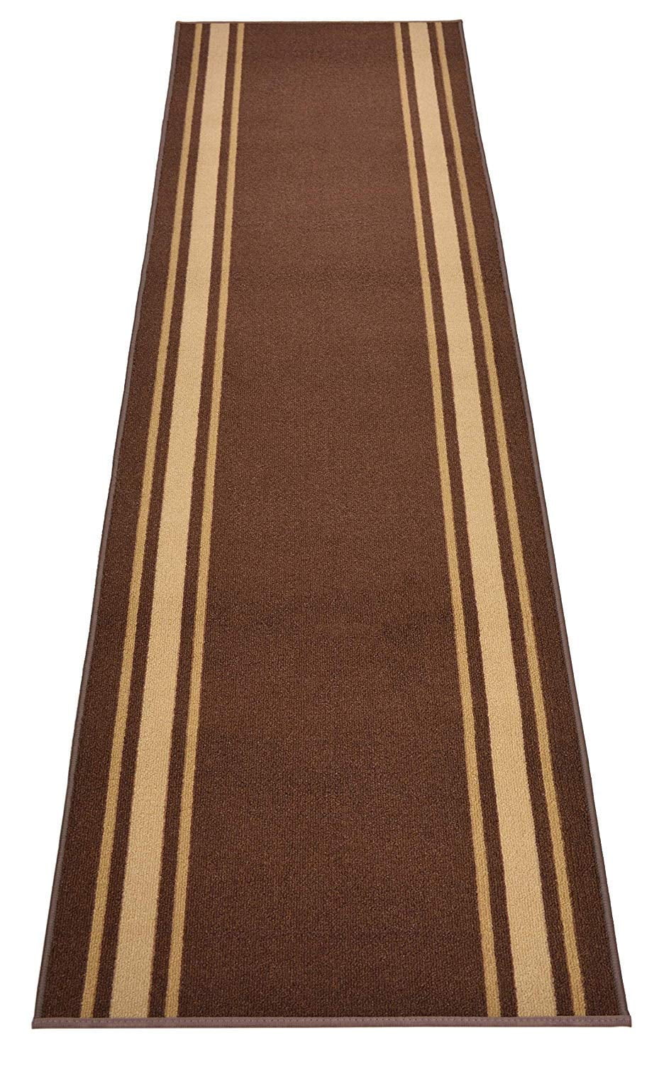 Custom Size Runner Rug Skid Resistant Backing Bordered Rug Runner Solid ...