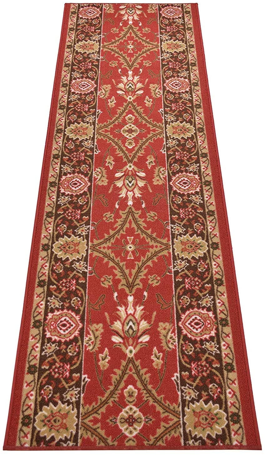 Custom Size Runner Rug Skid Resistant Backing Red Pick Your Own Size ...