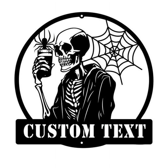 Custom Skeleton Spider Metal Wall Art Sculpture Personalized Skull Name ...