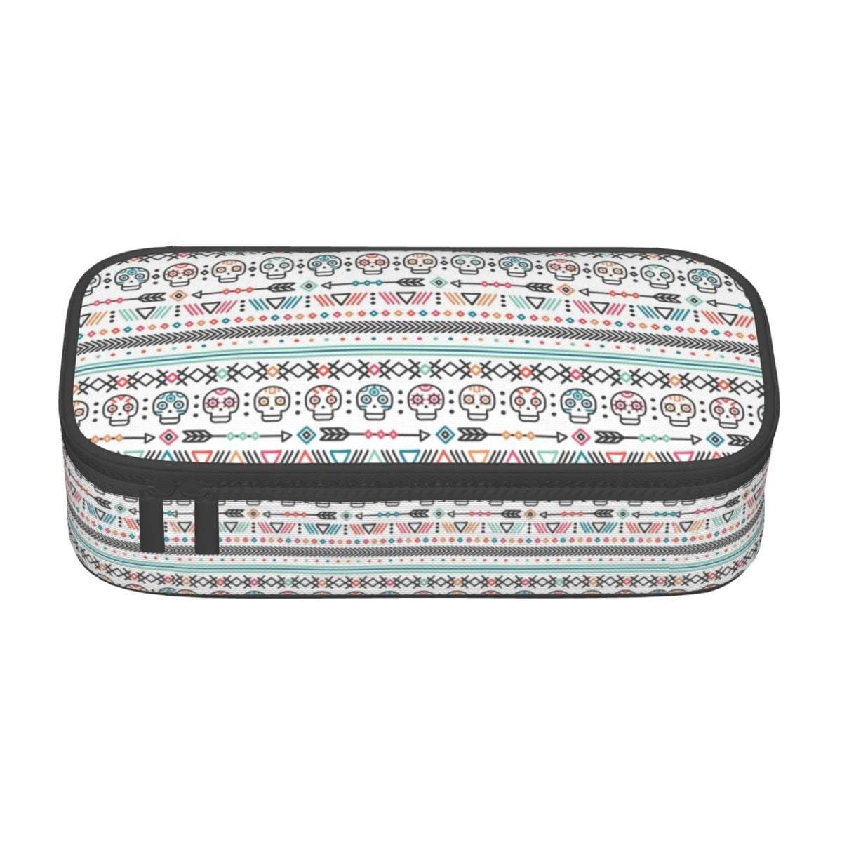 Custom Skull Print Kawaii Pencil Case Large Capacity Horror Skeleton ...