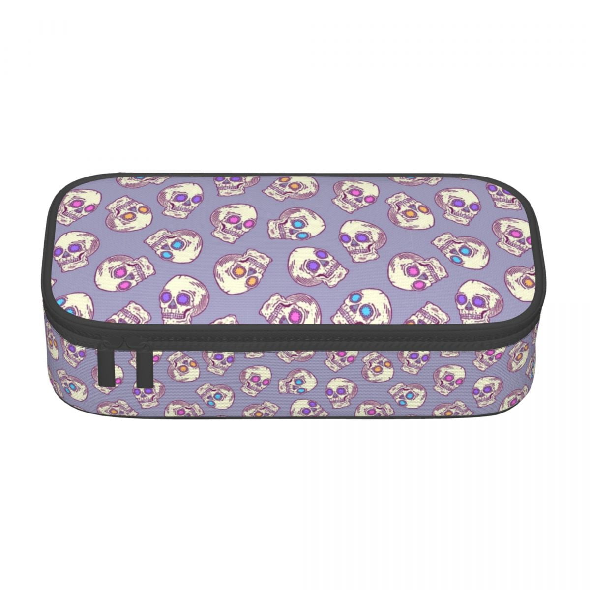 Custom Skull Print Kawaii Pencil Case Large Capacity Horror Skeleton ...