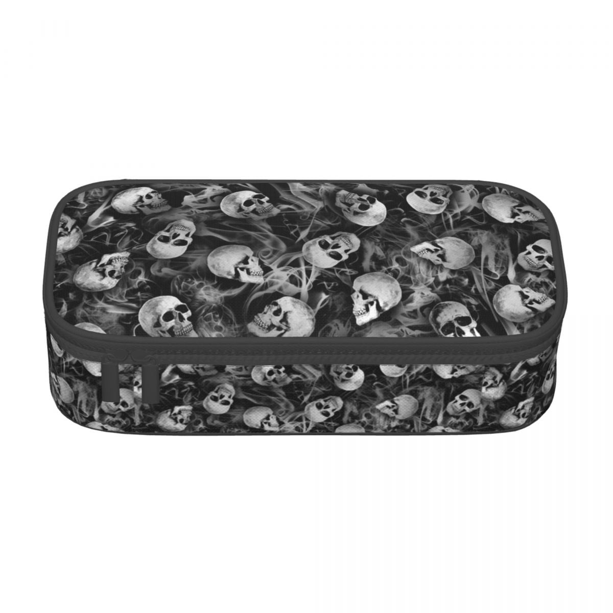 Custom Skull Print Kawaii Pencil Case Large Capacity Horror Skeleton ...