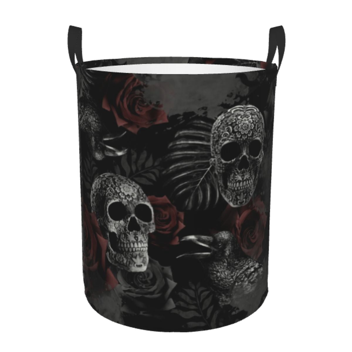 Custom Skull Print Laundry Basket Collapsible Horror Skeleton Death ...