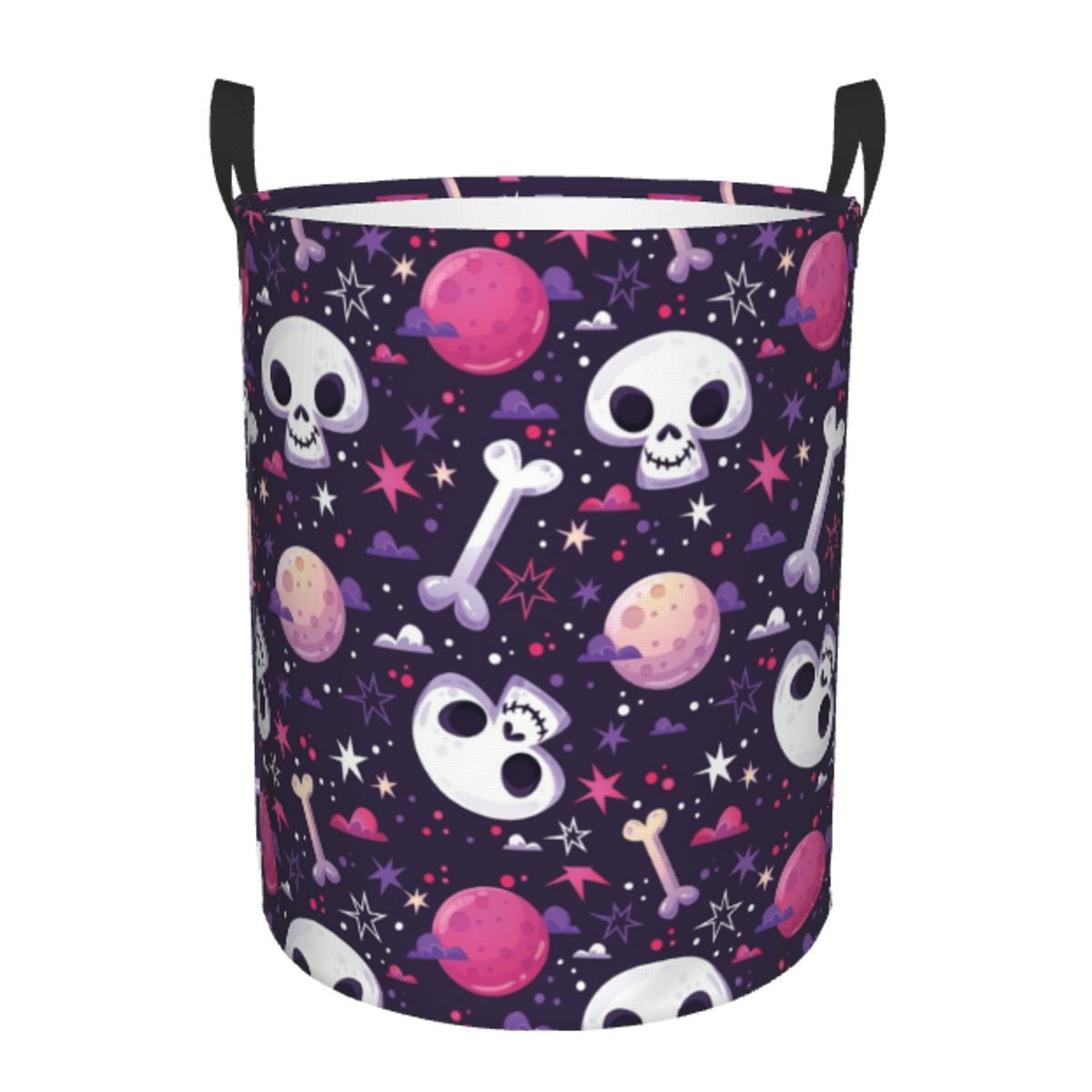 Custom Skull Print Laundry Basket Collapsible Large Capacity Clothes ...
