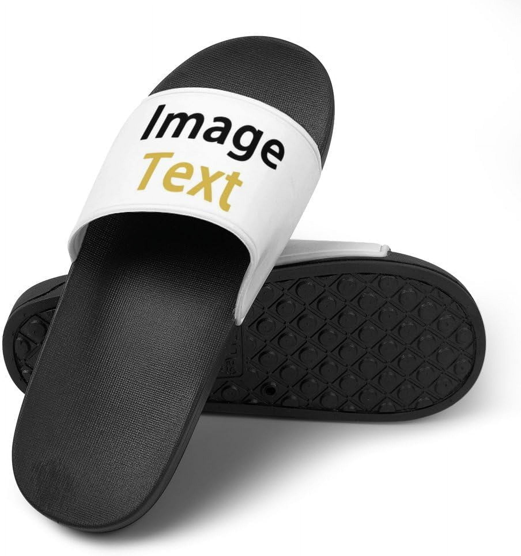 Custom Slides Slippers Personalized Photo Text Slippers Sandals Casual ...