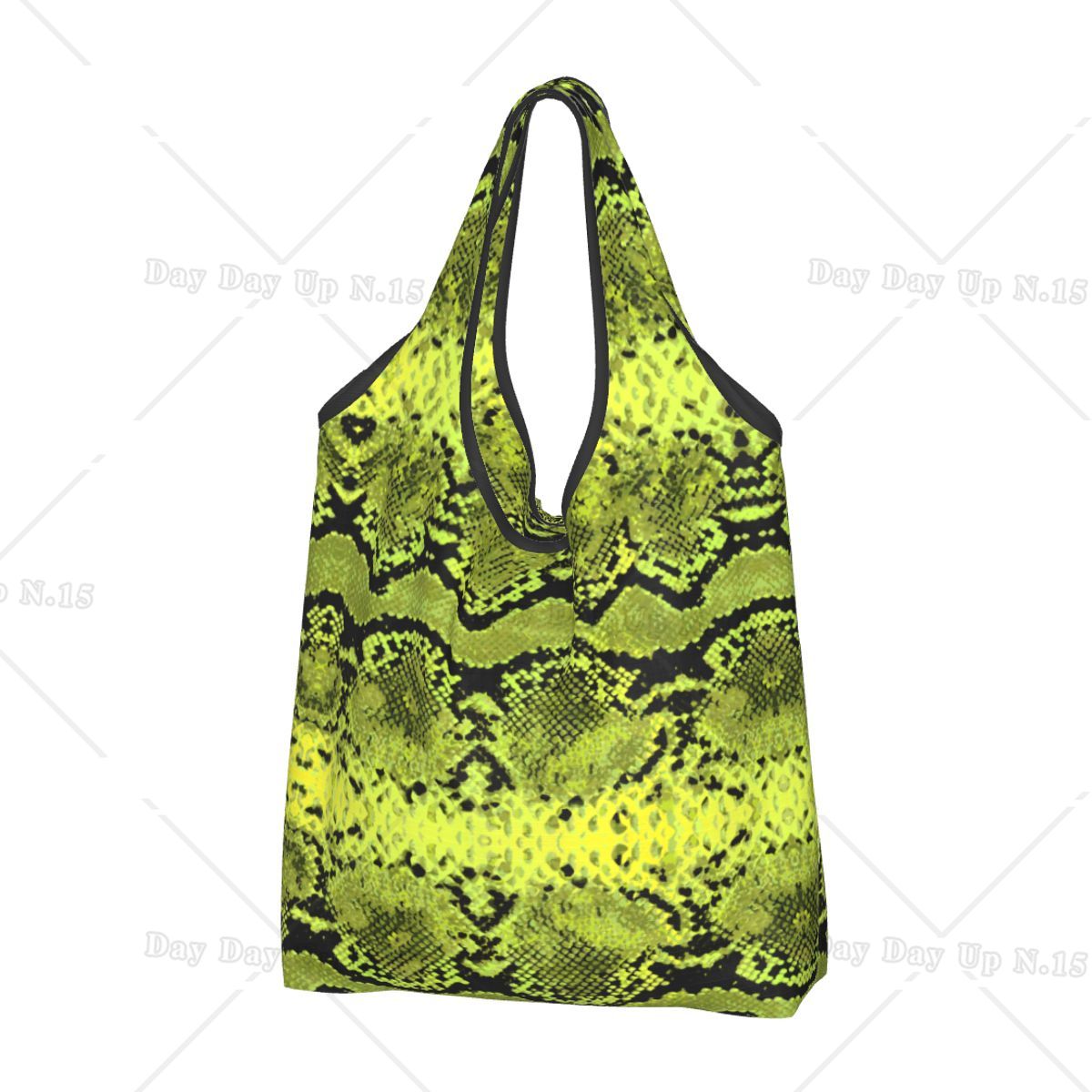 Custom Snake Skin Print Shopping Bags Women Portable Large Capacity ...