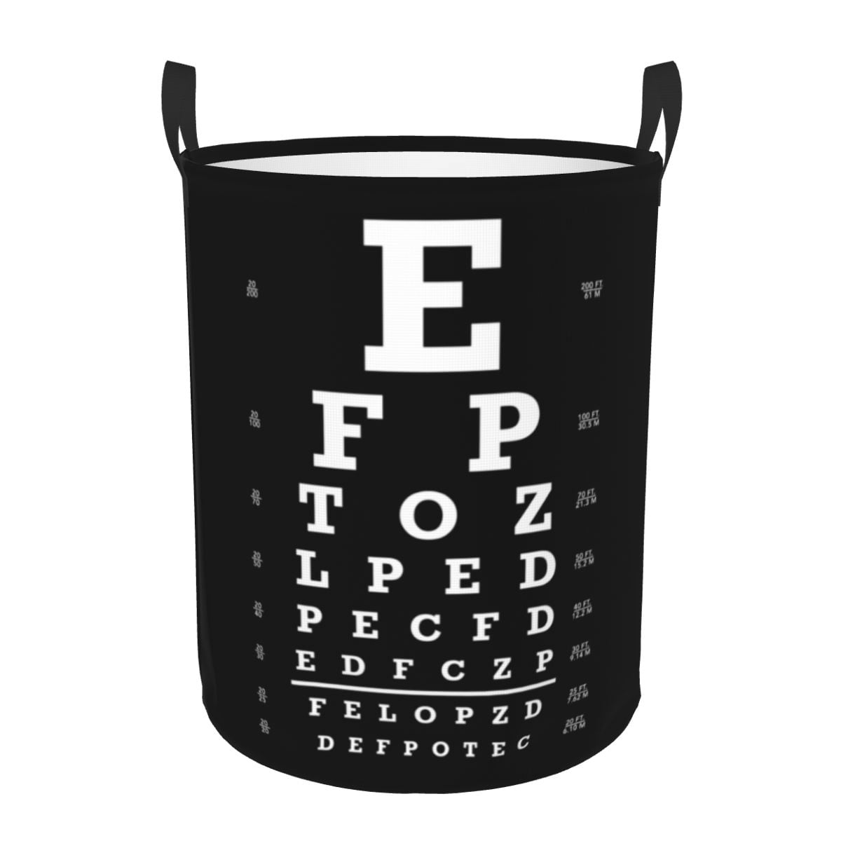 Custom Snellen Chart Eye Test Laundry Basket Foldable Large Clothes ...