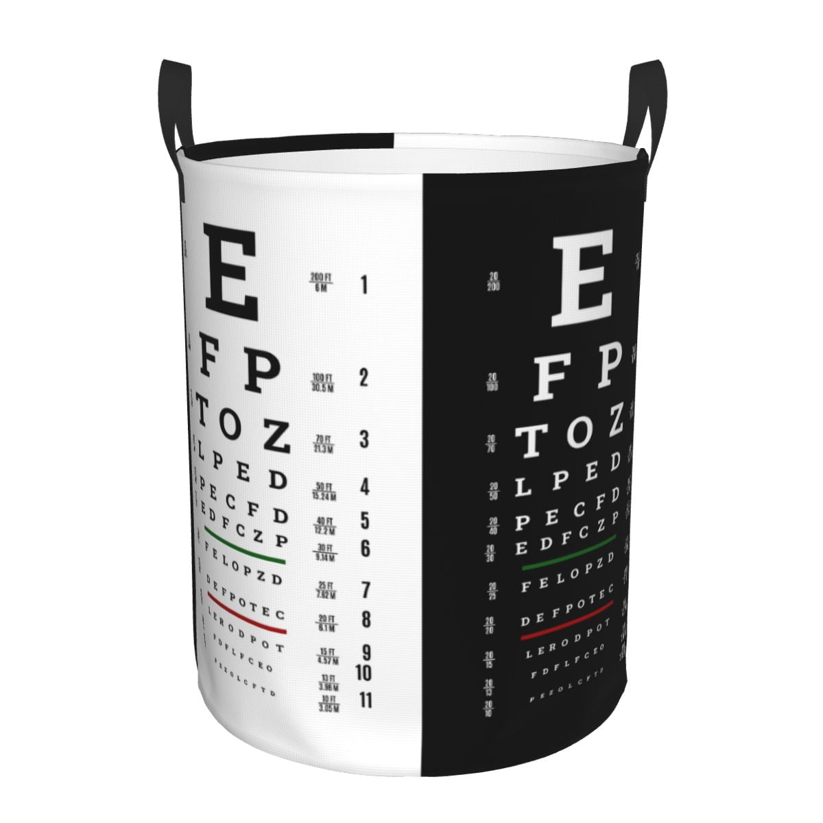 Custom Snellen Eye Chart Laundry Basket Foldable Optometrist Optician ...