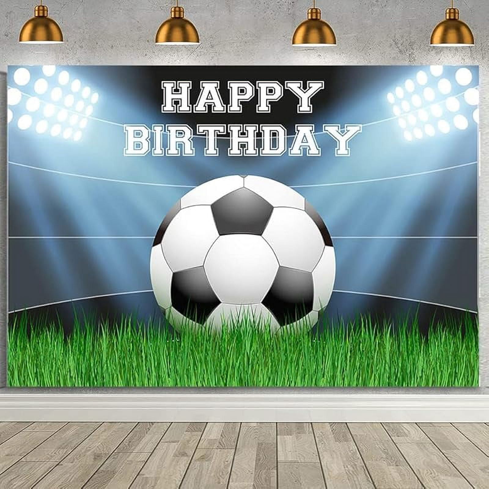 Soccer Birthday Party Backdrop Soccer Field Photo Background Soccer ...