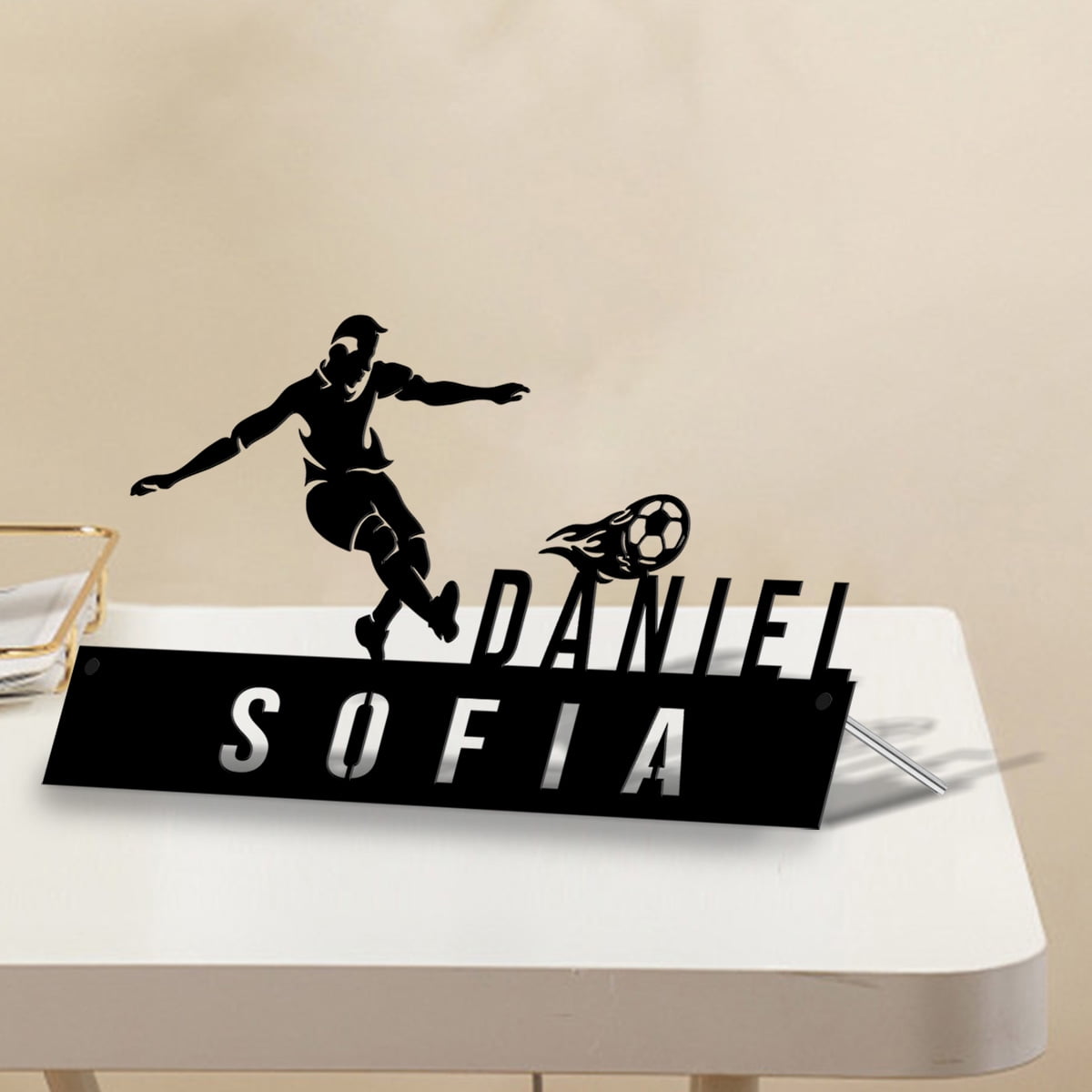 Custom Soccer Desk Name Plate Wedge Personalized Player Football ...