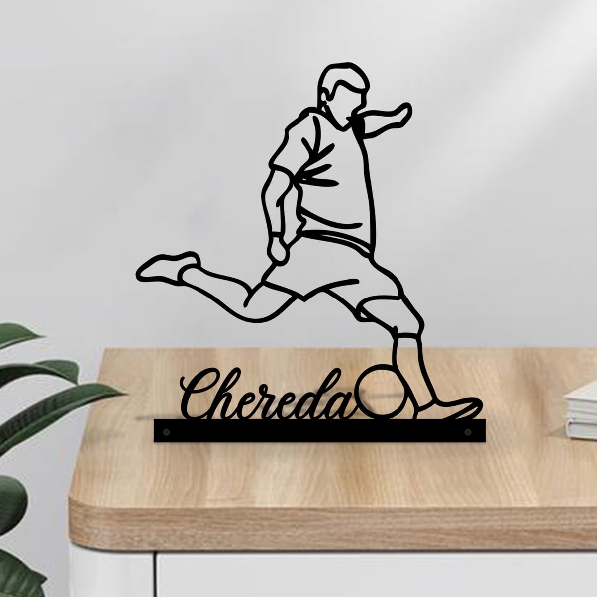 Custom Soccer Player Metal Desk, Soccer Player Metal Table Sign, Soccer ...
