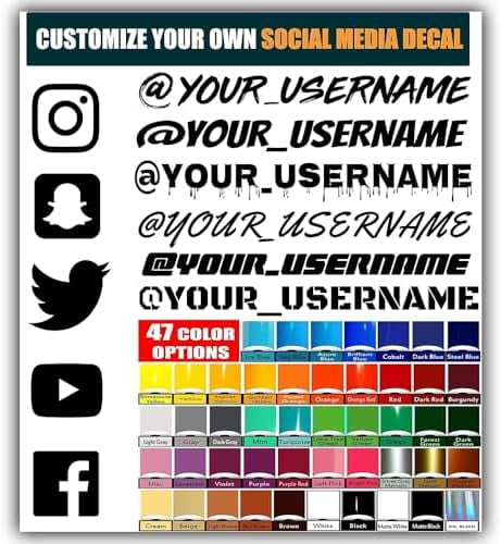Custom Social Media Stickers, Personalized Instagram,YouTube, Facebook ...