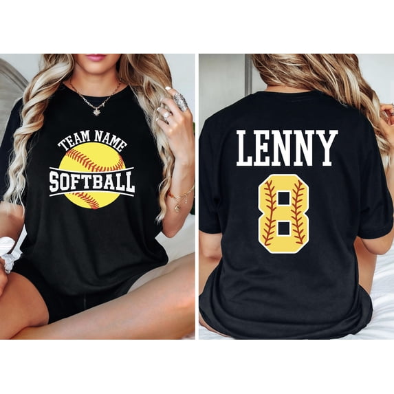 Custom Softball Team TShirtName Number Softball TShirtGame Day Softball ...