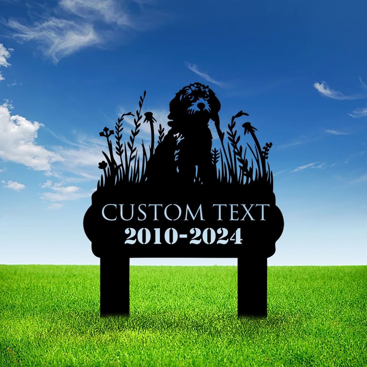 Custom Spanish Water Dog Memorial Stake, Spanish Water Stake Metal Sign ...