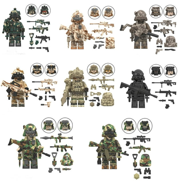Custom Special Forces Soldier Minifigures Building Block Toys Set ...