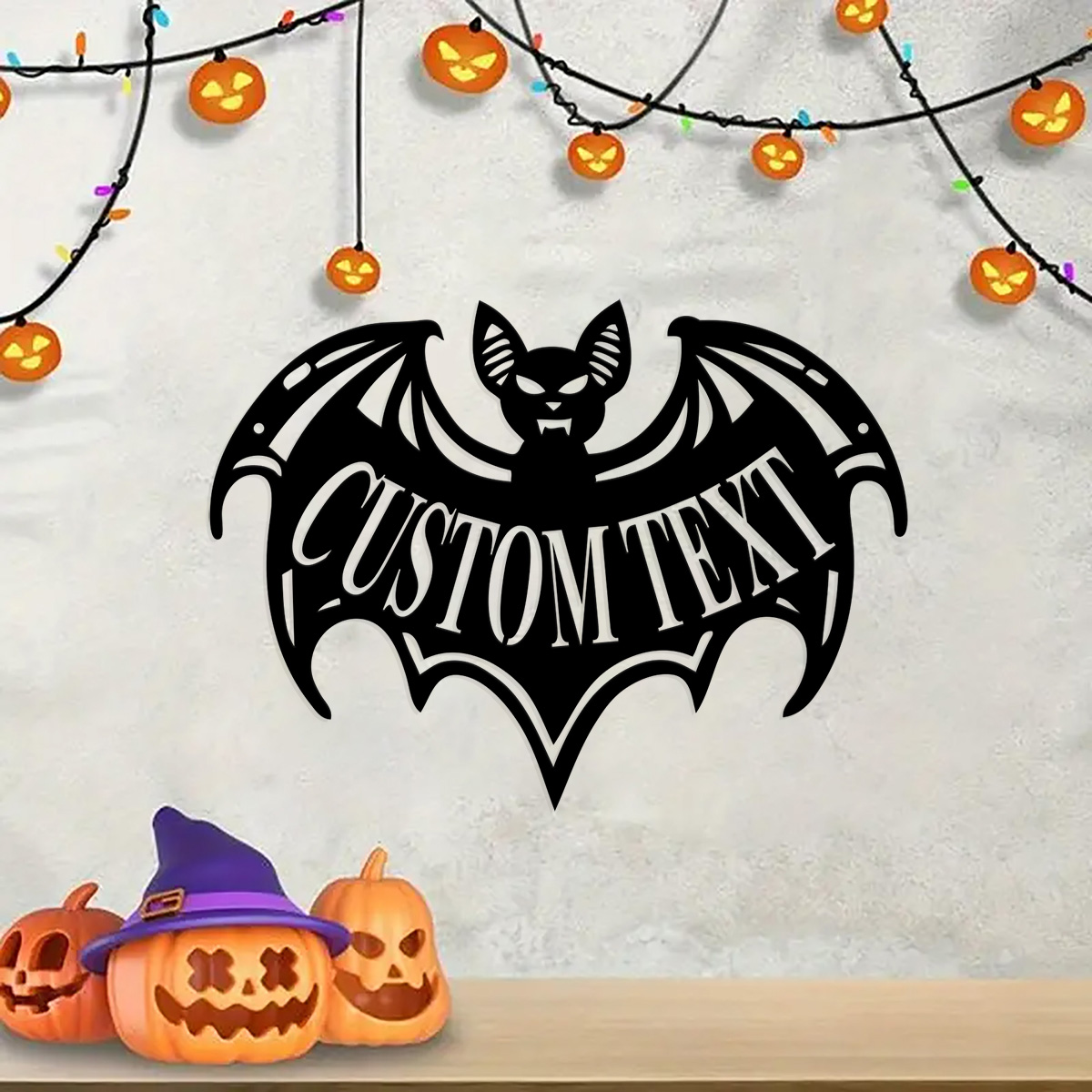 Custom Spooky Bat Metal Wall Ar, Halloween Bat Home Decor, Bat Wall ...