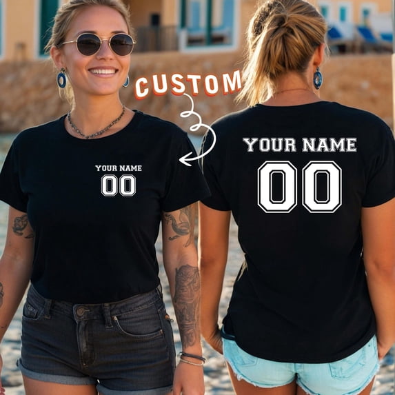 Custom Sports Fan Shirt Personalized Team Name Number Tee Comfort Fit ...