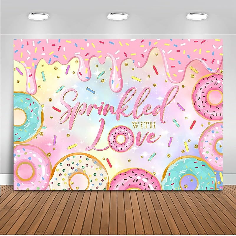 Custom Sprinkled with Love Donut Backdrop Donut Boy Baby Sprinkle ...
