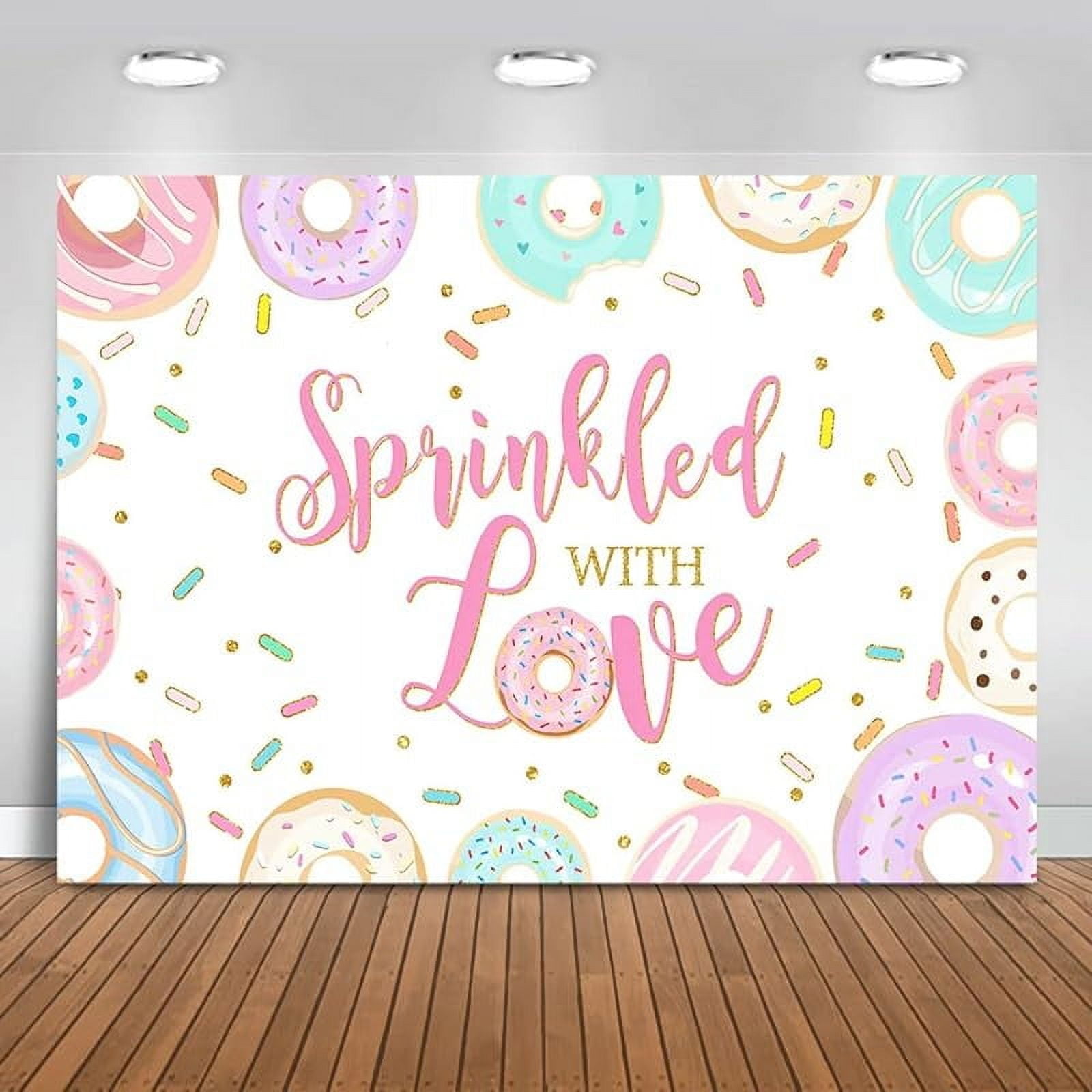 Custom Sprinkled with Love Donut Backdrop Donut Baby Sprinkle ...
