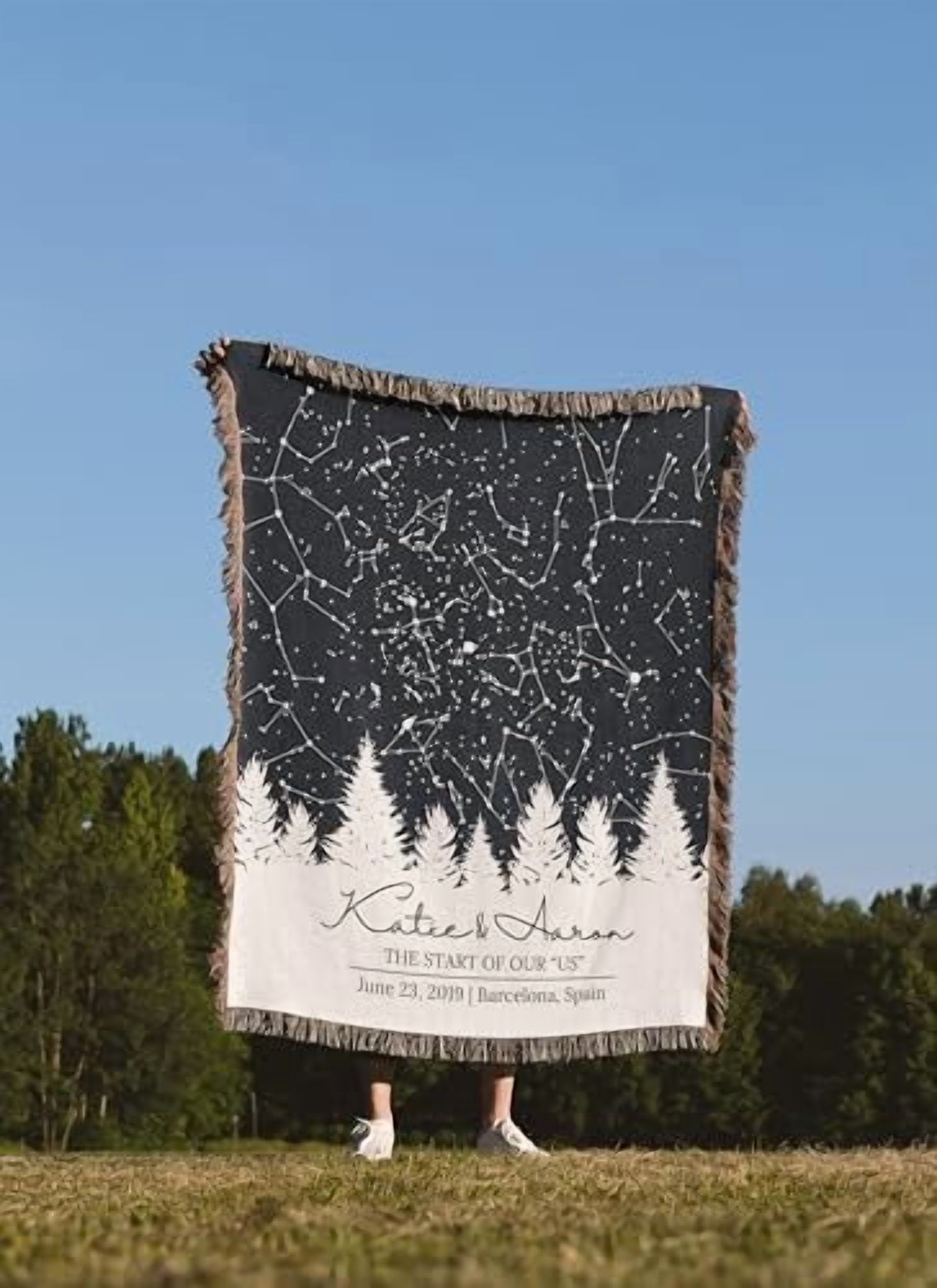 Custom Star Map by Date Gift, Personalized Couples Blanket Gift, Custom ...