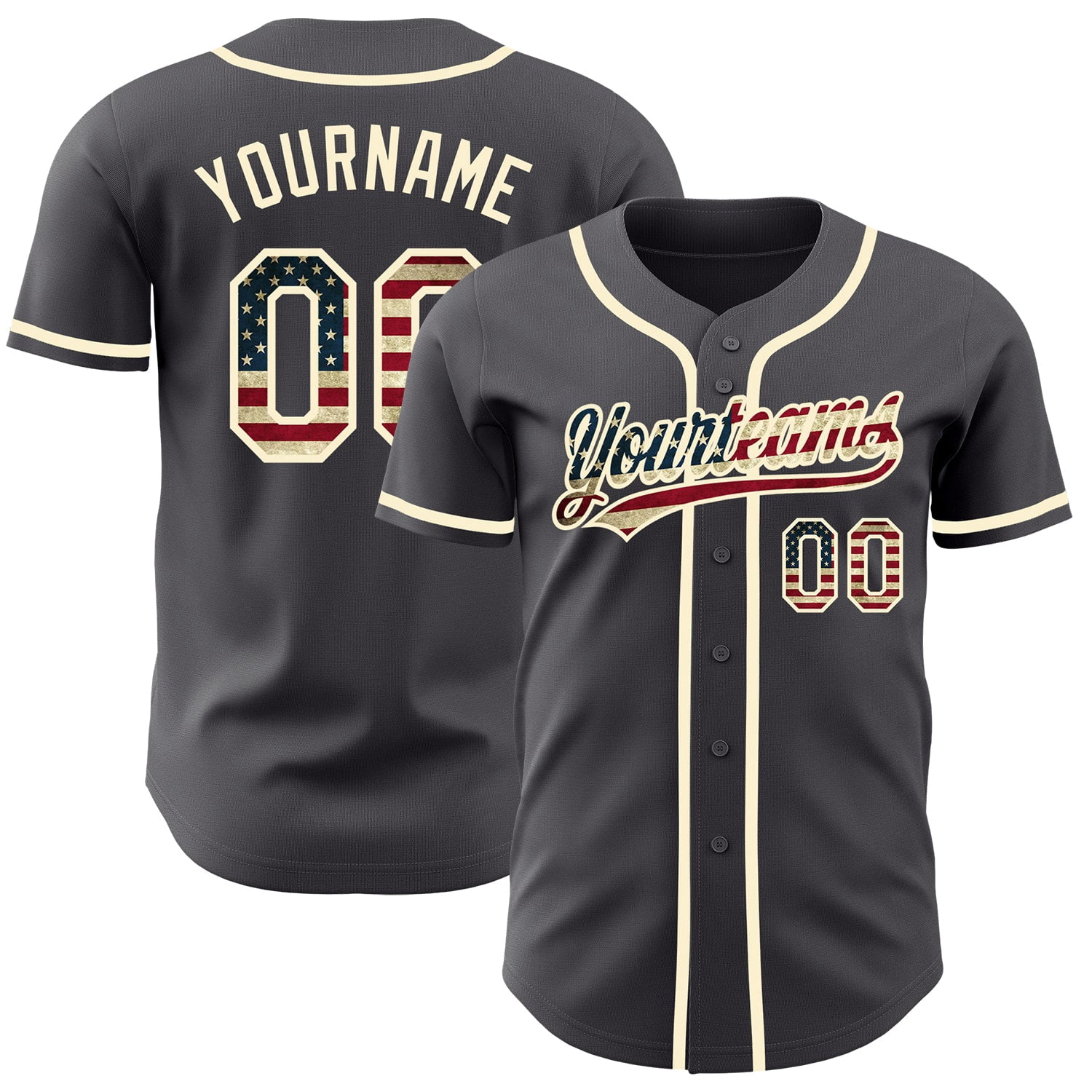 Custom Steel Gray USA Cream Authentic Baseball Jersey - Hot Sale 2026 ...