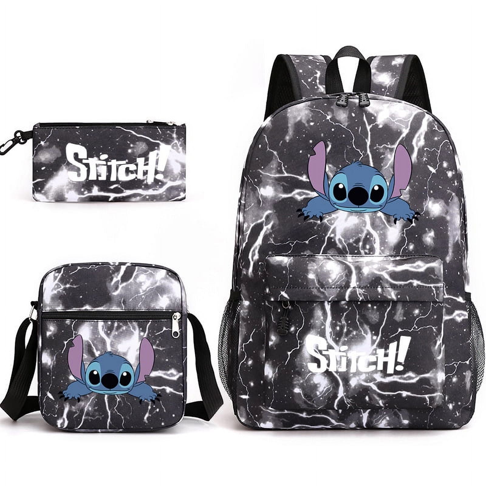 Custom Sti_tch 3-Piece Backpack Set - Cute Cartoon Backpack, Shoulder Bag & Pencil Case 18 Inch ...