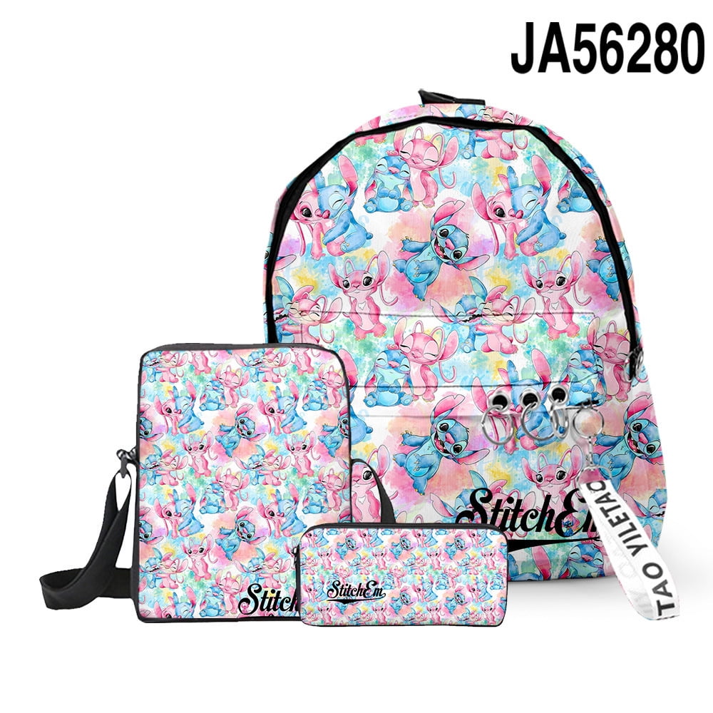 Custom Sti_tch 3-Piece Backpack Set - Cute Cartoon Backpack, Shoulder ...