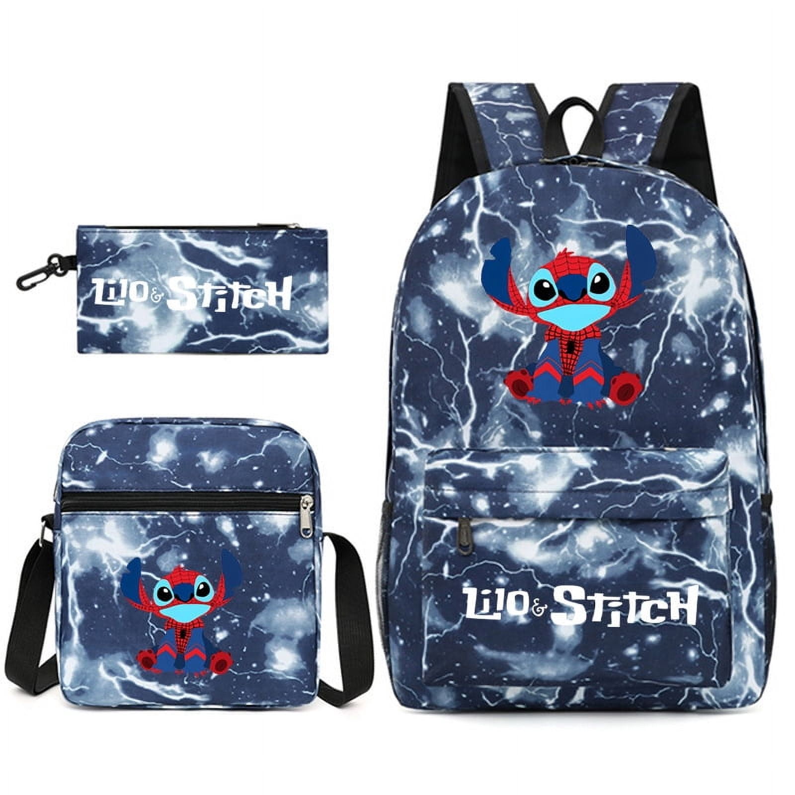 Custom Sti_tch 3-Piece Backpack Set - Cute Cartoon Backpack, Shoulder ...