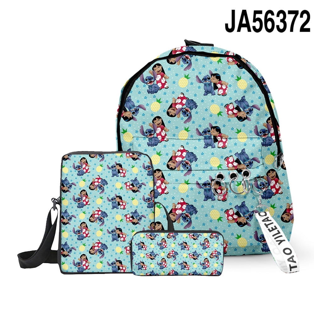 Custom Sti_tch 3-Piece Backpack Set - Cute Cartoon Backpack, Shoulder ...
