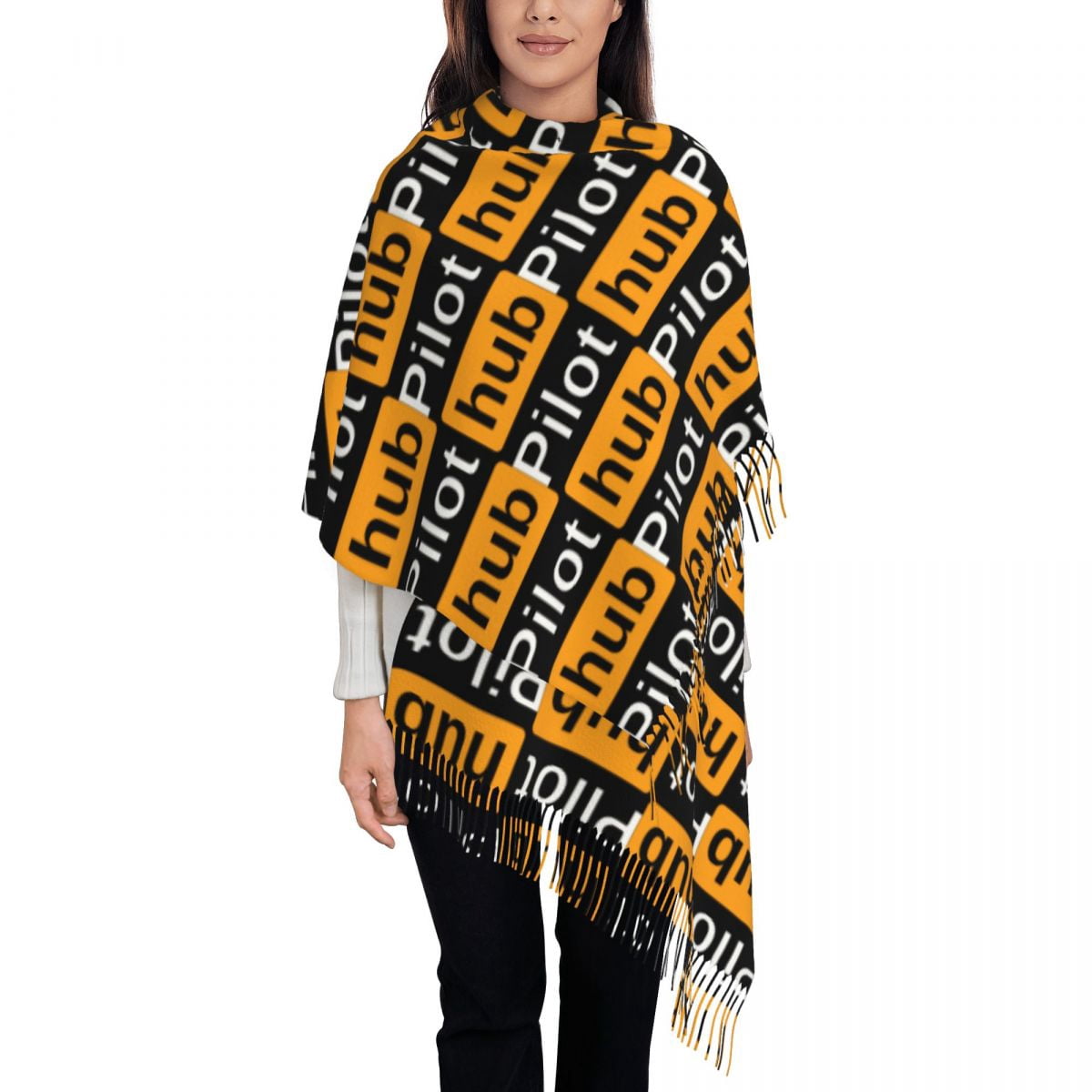 Custom Stylish Airplane uflage Tassel Scarf Women Winter Warm Shawl ...