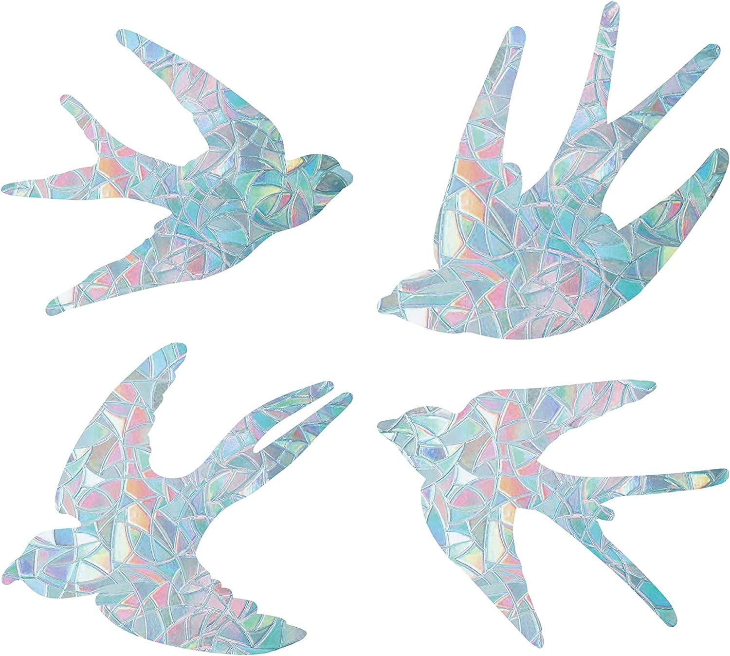 Custom Swallow Shape Waterproof PVC Laser Adhesive Stickers ...