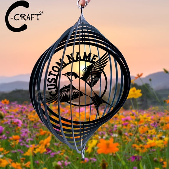 Custom Swallow Wind Spinner 12 inches Metal Hanging, Memorial Wind ...