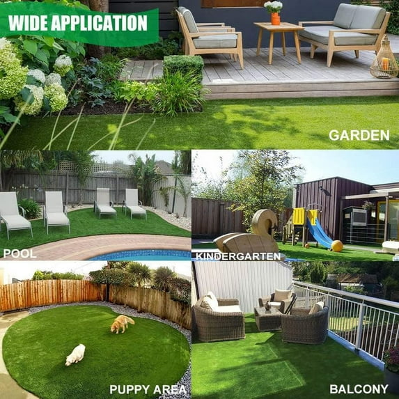 Custom Synthetic Grass Mat Fake Grass Rug, Rubber Backed with Drain ...