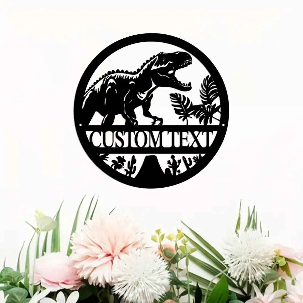 Custom T-Rex Dinosaur Metal Wall Art Custom Dinosaur Name Sign ...