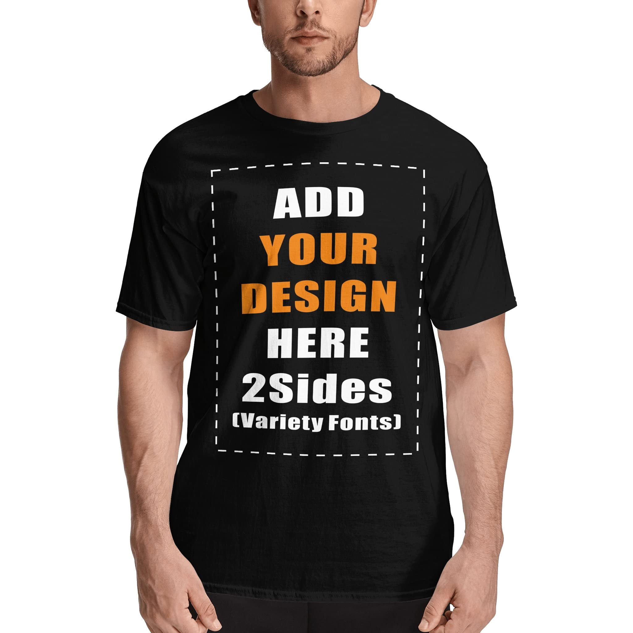 Custom T Shirt Design Your Own 2 Sides Front and Back Tee Men/Women ...