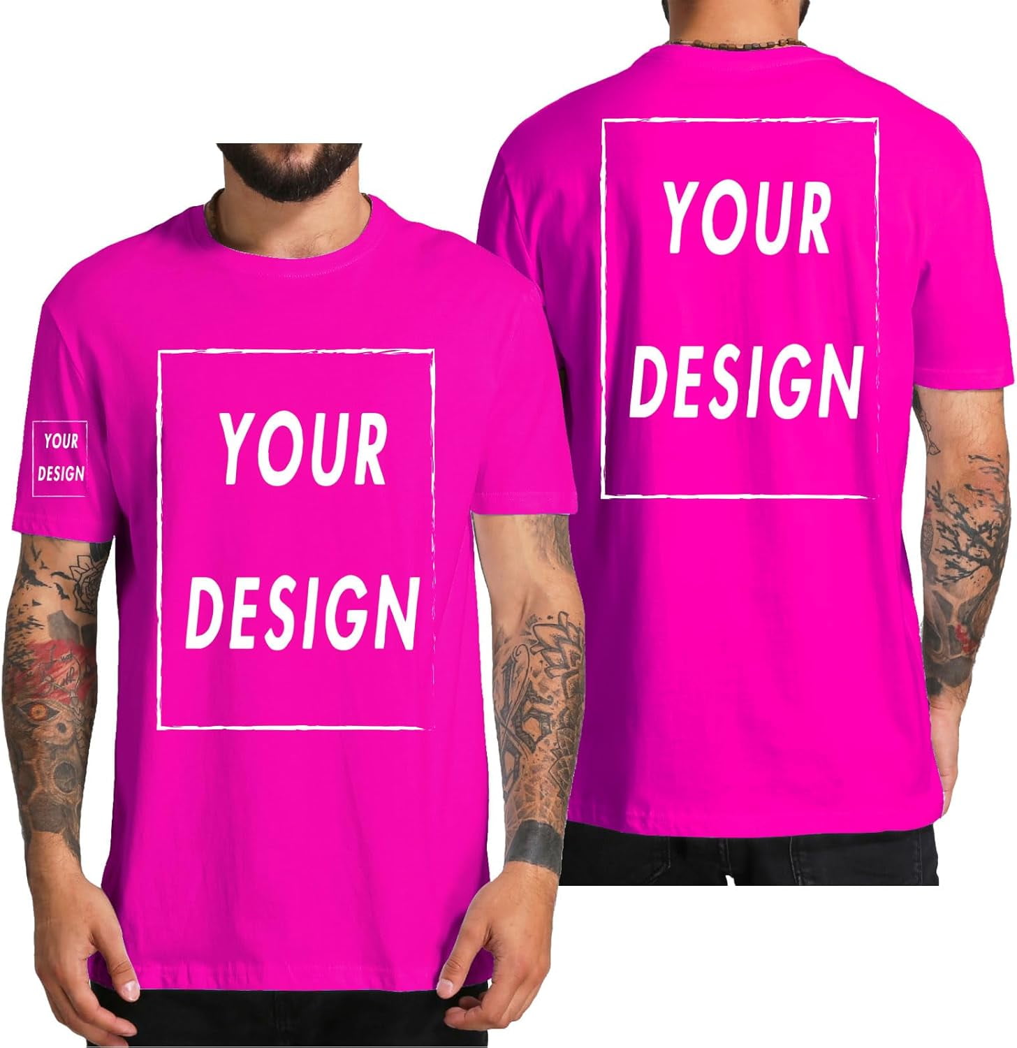 Custom T Shirt for Men Women Design Your Own Front Back Print ...