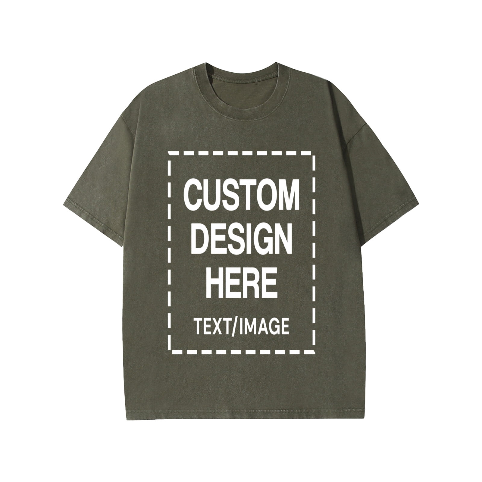 Custom T-Shirt with Your Image for Men Women, 230g Pure Cotton Washed ...
